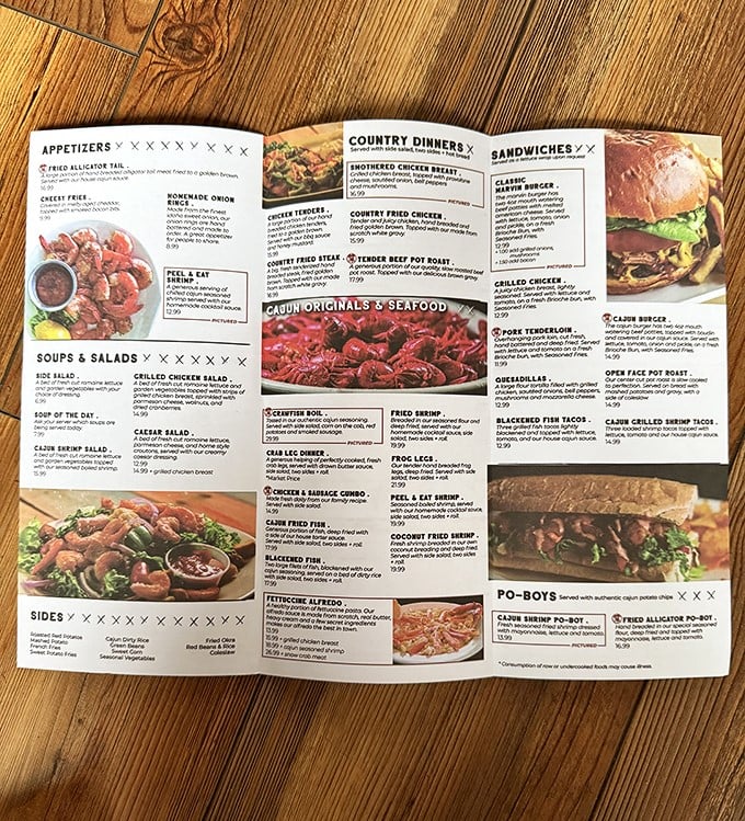 A treasure map of deliciousness – the menu reveals seafood bounty that would make Neptune himself jealous.