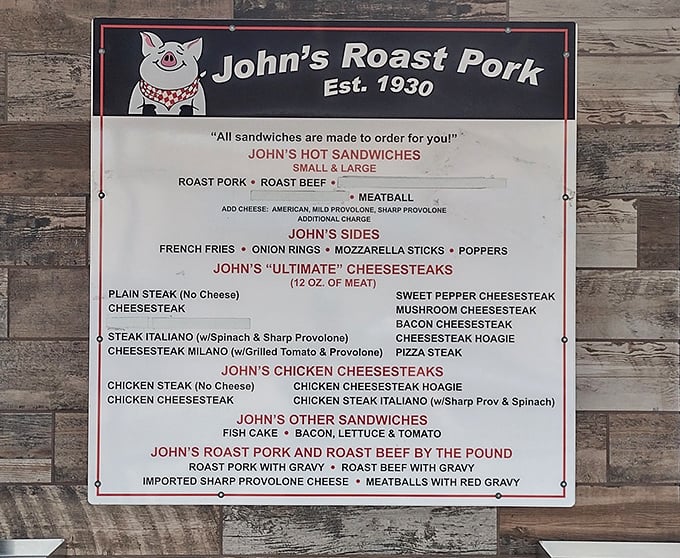 The menu board reads like a love letter to sandwich perfection. No fancy descriptions needed when the food speaks this eloquently.