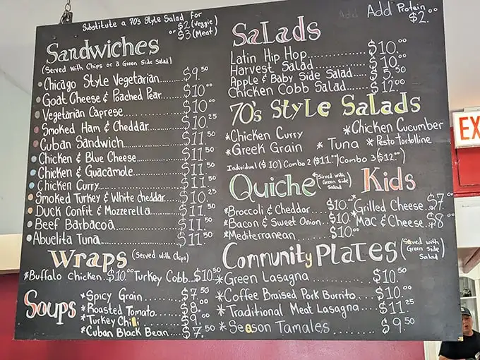 A chalkboard menu that reads like poetry. Each handwritten item represents not just food, but a potential memory waiting to be made. 