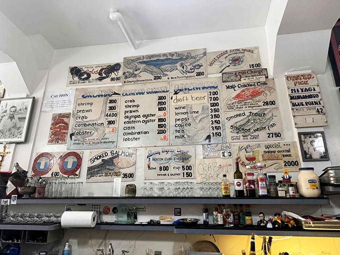 The handwritten menu boards tell you everything you need to know – what's fresh today is what you should be eating. Seafood simplicity at its finest.