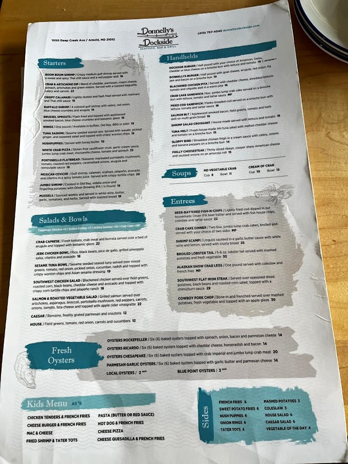 The menu reads like a love letter to the Chesapeake, with each dish promising a different way to fall for Maryland's waters.