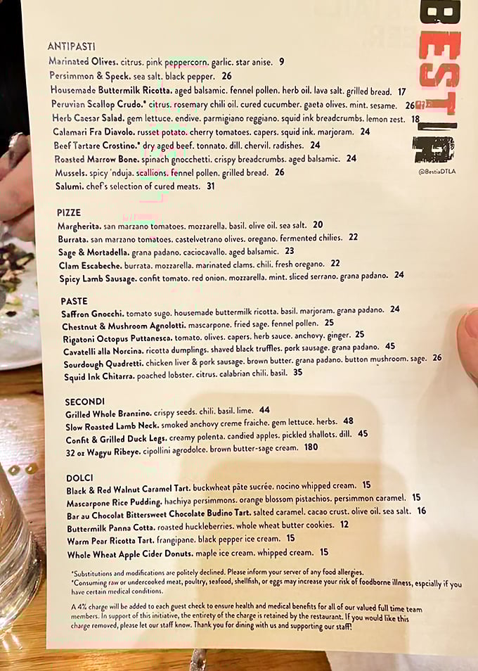 This menu reads like a love letter to Italian cuisine—each dish a carefully crafted paragraph in a delicious story waiting to unfold.