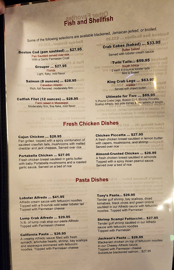 The menu reads like a love letter to the ocean—from Boston Cod to South African Twin Tails, geography is no barrier to seafood excellence here.