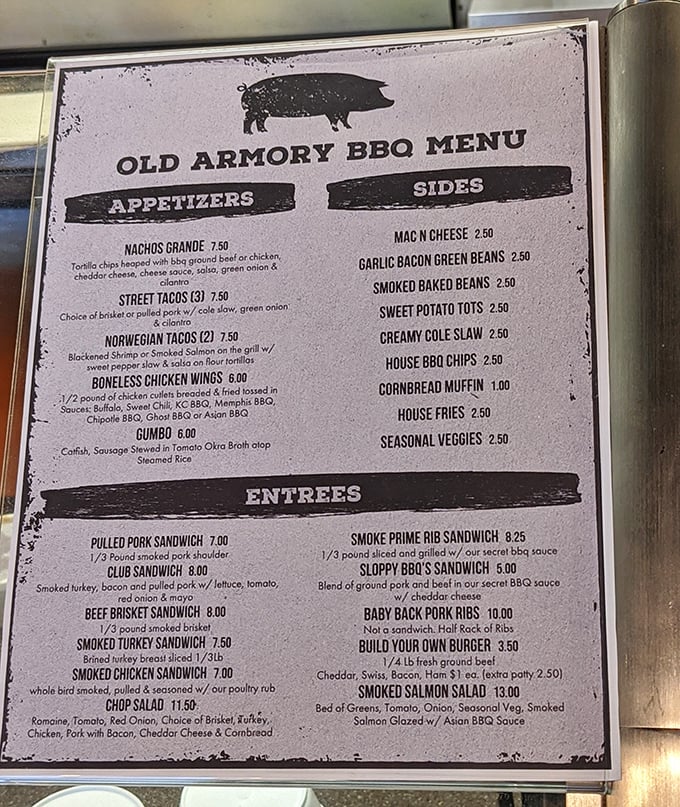 This menu isn't just a list of options—it's a roadmap to happiness. Norwegian tacos? In Iowa? That's culinary adventure!