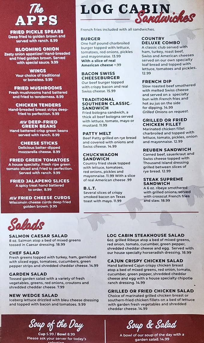This menu reads like a Southern greatest hits album, with fried green tomatoes stealing the show as the undisputed headliner.