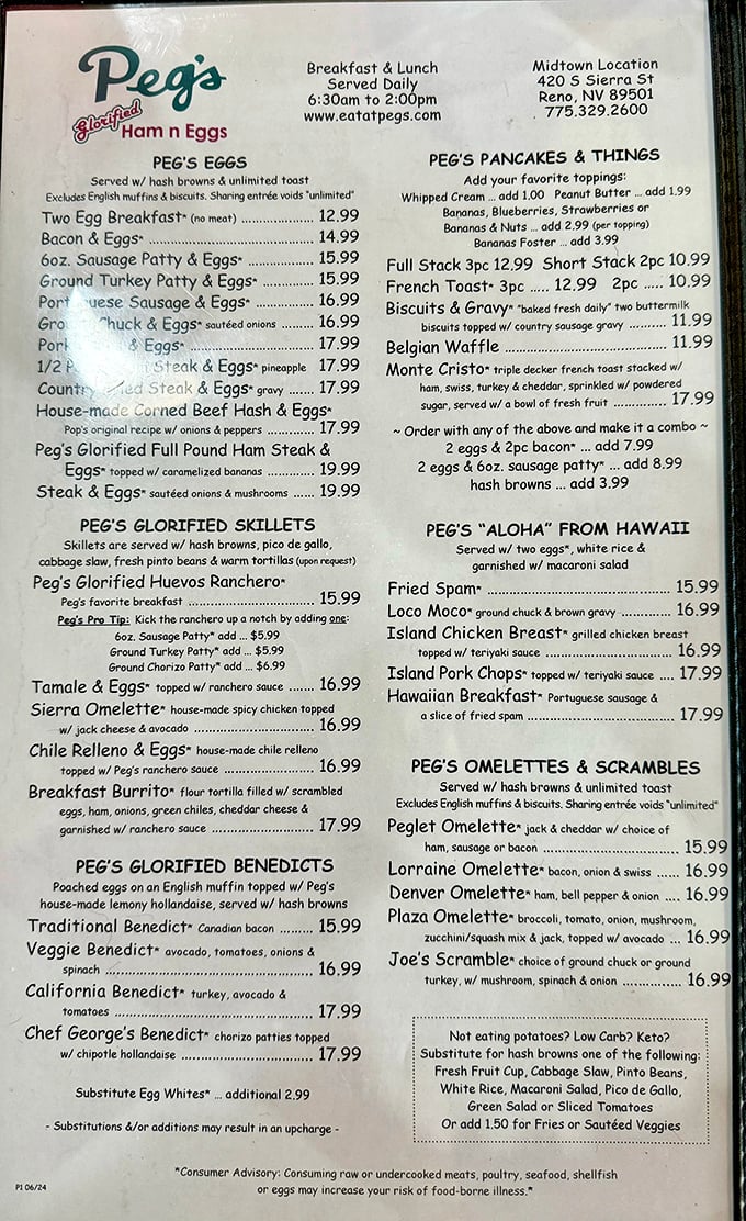 A menu that reads like breakfast poetry—where "glorified" isn't just marketing speak but a genuine promise delivered on every plate.