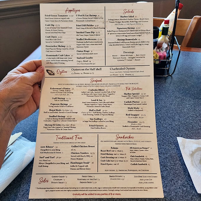 The menu reads like a love letter to the Gulf, each item promising a different way to fall head over heels for Mississippi seafood.