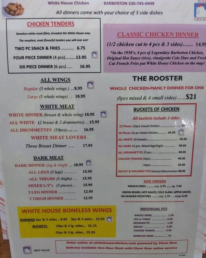 This menu isn't just a list of options – it's a roadmap to happiness with "The Rooster" dinner boldly promising a "manly dinner for one" that could challenge even the heartiest appetite.