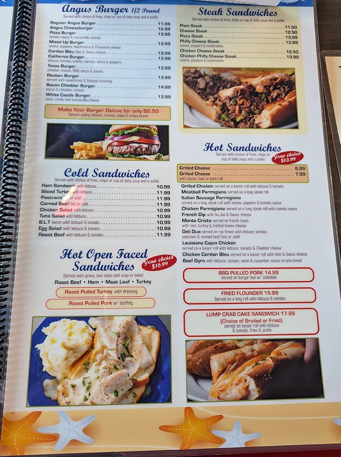 A menu that requires both hands and serious contemplation. Each page offers a delicious dilemma worth solving.