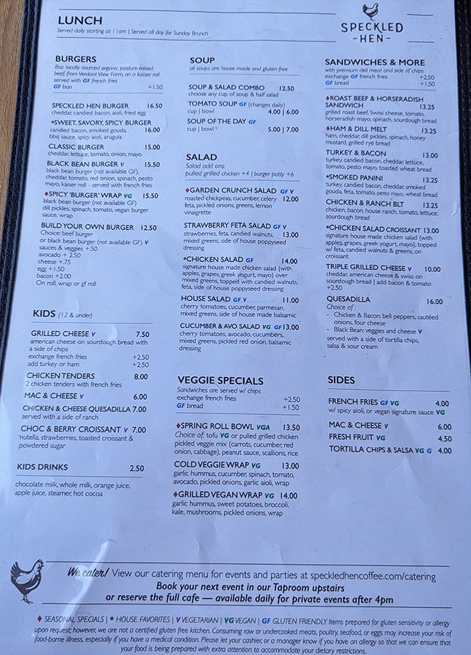A menu that reads like a love letter to comfort food. The real struggle isn't finding something good—it's narrowing down your choices.
