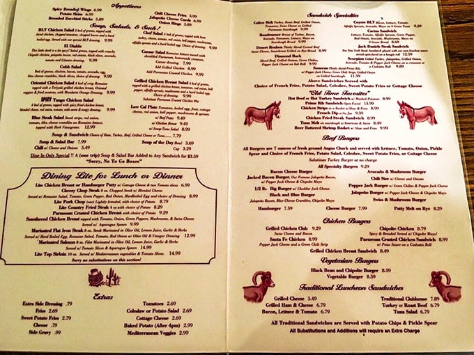 A menu that reads like a love letter to American classics. Decision paralysis has never been so delicious.