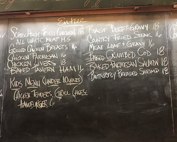 The chalkboard menu – where math finally makes sense. Add one hungry stomach, subtract your diet plans, multiply your joy.