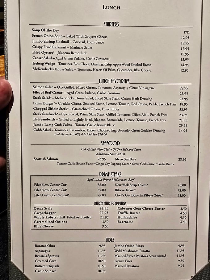 A menu that reads like poetry to carnivores. Notice how they don't waste precious space on salad descriptions? That's confidence.