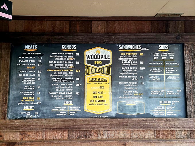 The menu board—a roadmap to happiness. Study it carefully, like you're planning a delicious heist where everyone wins, especially your taste buds.