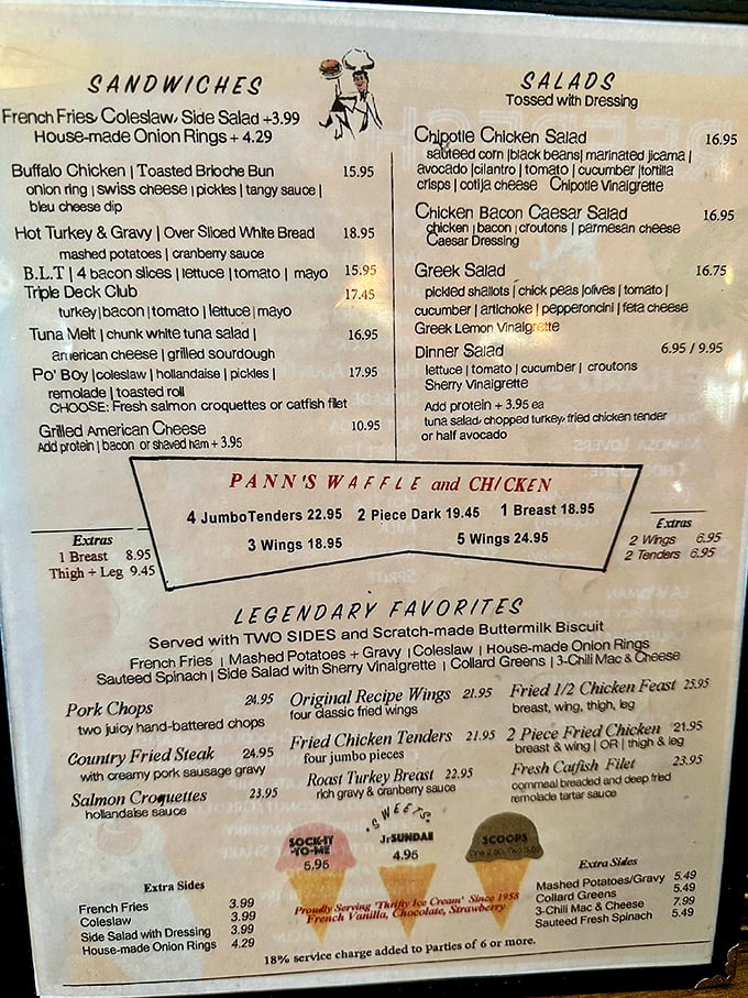 This menu isn't just a list of food—it's a roadmap to comfort, where "Legendary Favorites" isn't marketing speak but a factual statement.