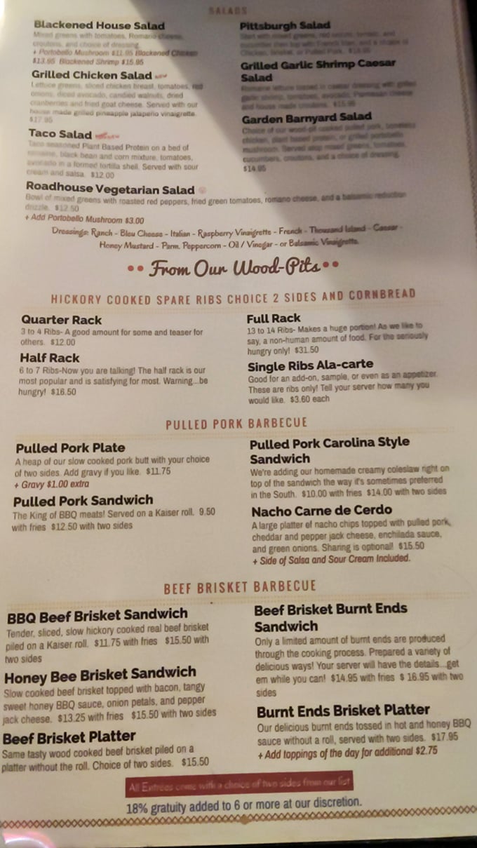 This menu isn't just a list of food – it's a declaration of smoky independence in a world of culinary conformity.