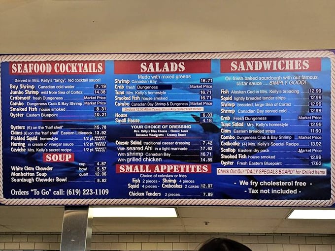 This menu isn't just a list of options—it's a treasure map where X marks the spot for seafood nirvana.