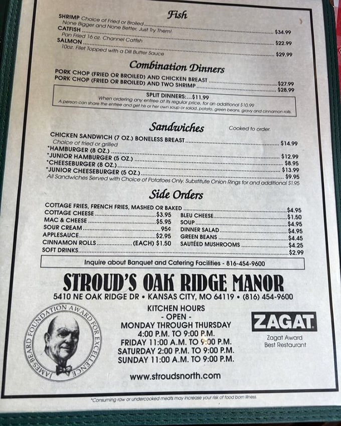 A menu that doesn't need a translator—just honest food at honest prices, with those legendary cinnamon rolls hiding at the bottom.