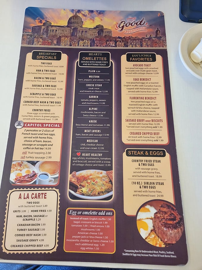 This menu isn't just a list of food—it's a roadmap to happiness, with breakfast served all day as nature intended.