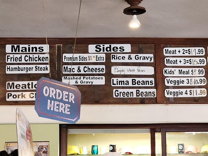 No fancy digital menus here – just honest food listed in plain sight. The "ORDER HERE" sign might be the most important directional in Laurel.