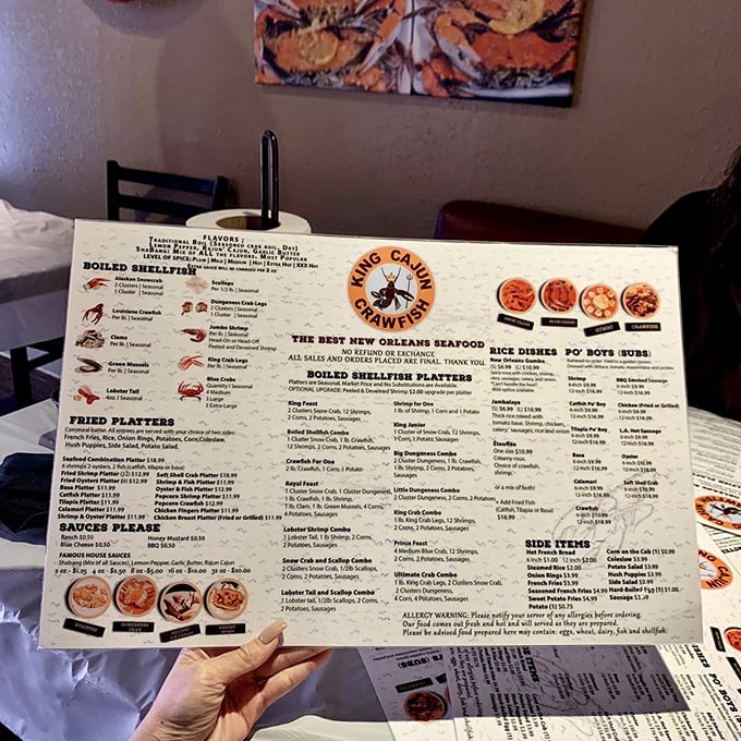 This menu isn't just a list of dishes—it's a roadmap to flavor country. Decisions this difficult should come with a therapist on standby.
