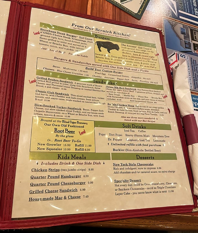 A menu that speaks the universal language of comfort food. Each item promises the kind of satisfaction that makes you lean back and say, "Now that was worth it."