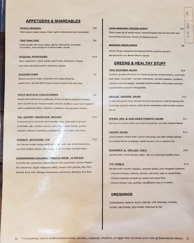 A menu that reads like a love letter to comfort food with a twist. Decision paralysis has never been so delicious.