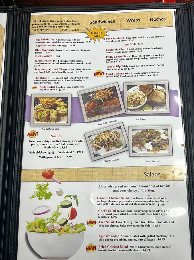 The menu reads like a love letter to comfort food classics. No molecular gastronomy here, just dishes that make you want to hug your plate.