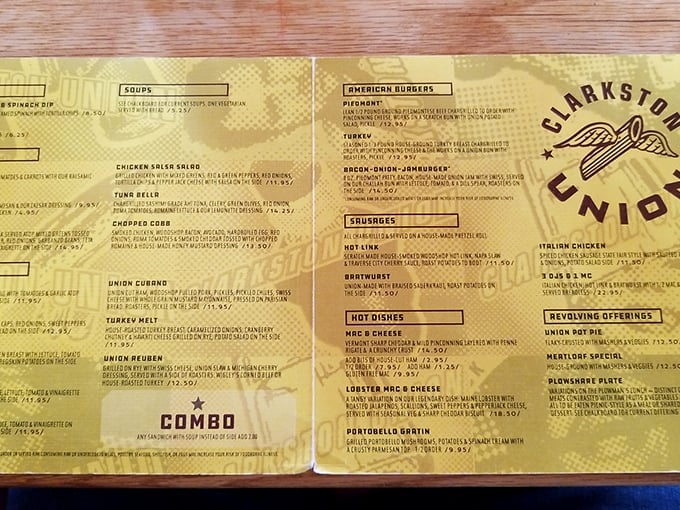 A menu that reads like a love letter to comfort food classics. Decisions, decisions—this might require divine intervention.