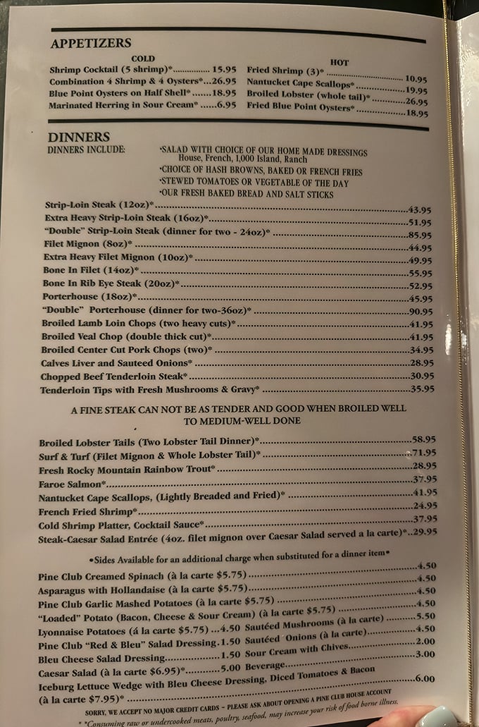 A menu that doesn't need trendy reinvention – just perfectly executed classics that have satisfied carnivorous cravings for generations.