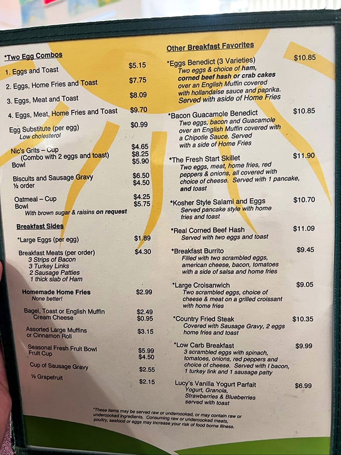 The menu reads like breakfast poetry—each Benedict variation a different verse in an ode to morning perfection.