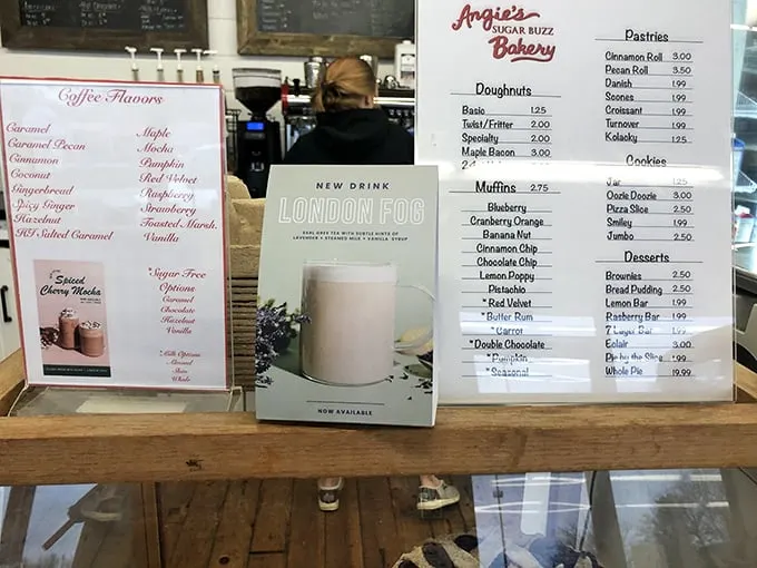 This menu isn't just a list—it's a roadmap to happiness. The London Fog tea latte sits mysteriously among coffee classics.