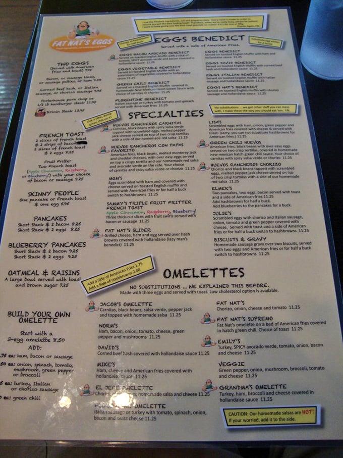 The menu at Fat Nat's reads like breakfast poetry – a sonnet to eggs Benedict with supporting verses of pancakes and omelets.