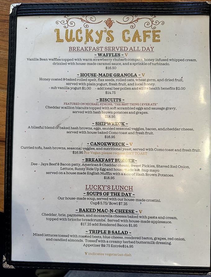 This menu isn't just a list of food—it's a roadmap to happiness. The Shipwreck alone has saved many a Saturday morning.
