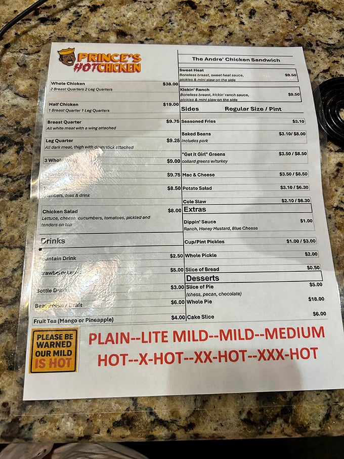 The menu that launched a thousand imitators. That warning at the bottom isn't just cute marketing—it's a public service announcement your taste buds should heed.