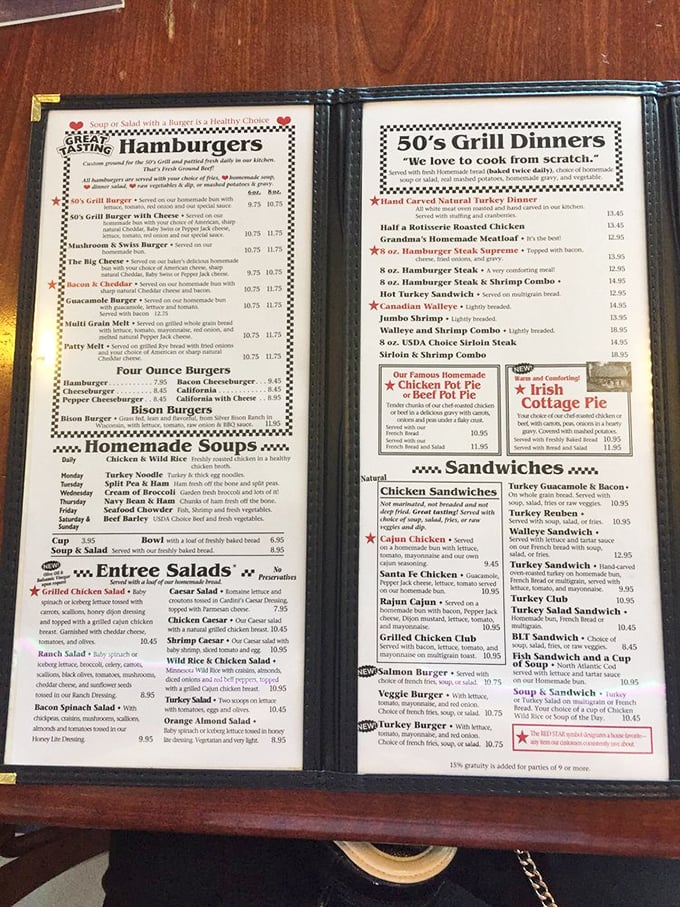This menu isn't just laminated paper—it's a roadmap to happiness with "homemade" appearing more times than in your grandmother's kitchen.