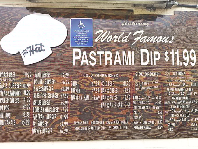 This menu board isn't just a list of options—it's a roadmap to happiness. The "World Famous Pastrami" isn't false advertising; it's a promise.