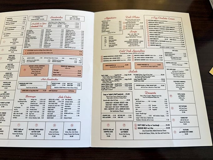 A menu that reads like a novel with a single plot: how to achieve maximum deliciousness through the art of deli.