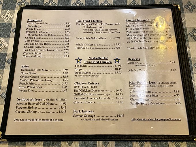 The menu doesn't need fancy descriptions or trendy ingredients – when you've perfected fried chicken, simplicity is the ultimate sophistication.