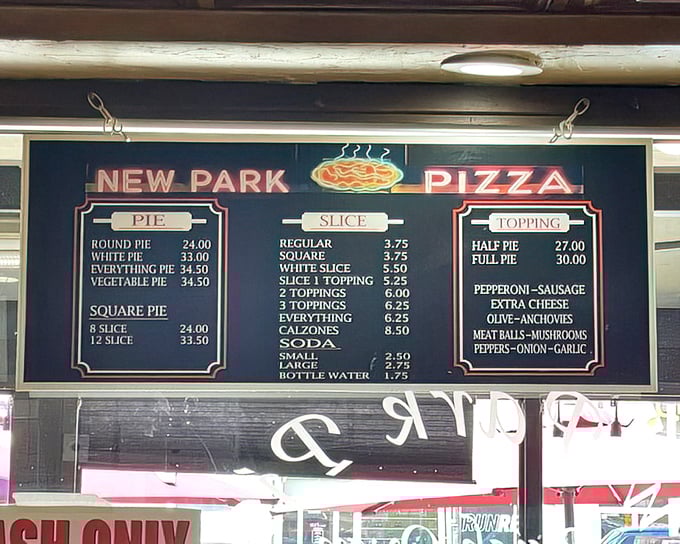 The menu board – a beautiful haiku of pizza possibilities. Simple, straightforward, and promising delicious things to come.