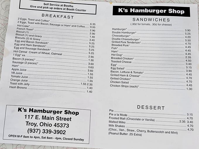 This menu proves that sometimes the best decisions in life are the simplest ones, clearly printed and deliciously straightforward.