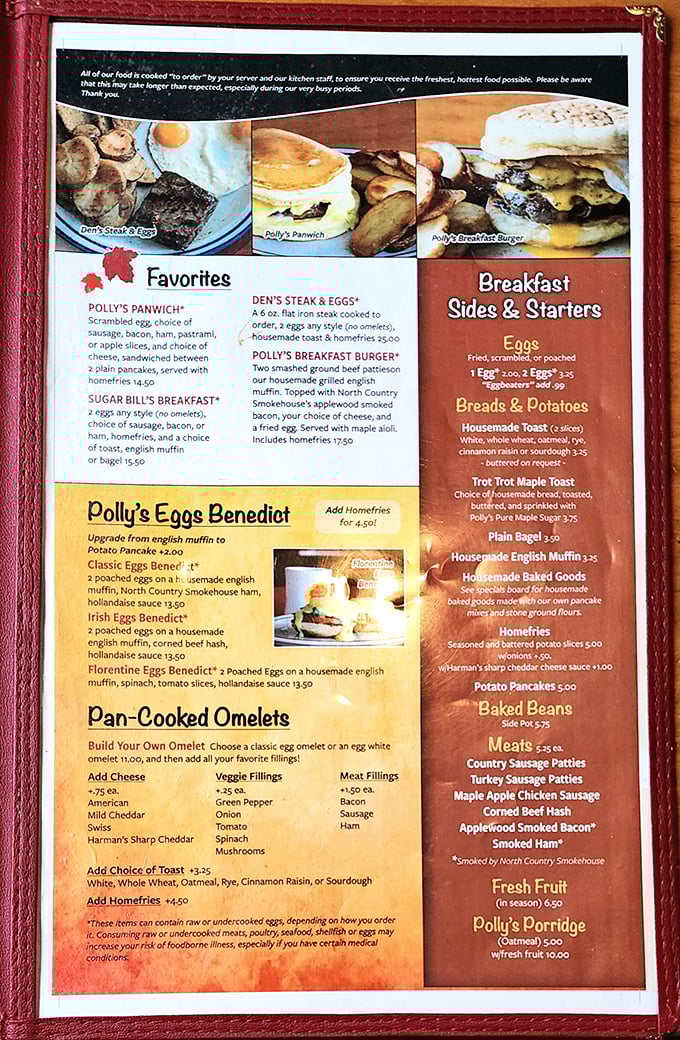 The menu that launched a thousand road trips. Each item promises a breakfast epiphany worth the journey to Sugar Hill.