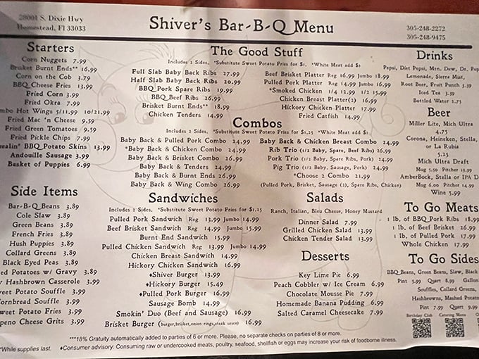 The menu at Shiver's isn't just a list—it's a roadmap to happiness. The "Good Stuff" section isn't false advertising; it's the understatement of the century.