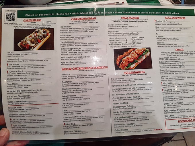 The menu board at Campo's reads like a love letter to Philadelphia cuisine—each option more tempting than the last, making decisions harder than parallel parking.
