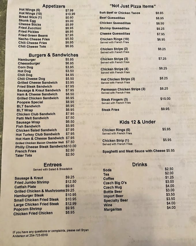 This menu isn't just a list of food—it's a roadmap to happiness with detours through Czech tradition and Texas comfort. Choose your own adventure!