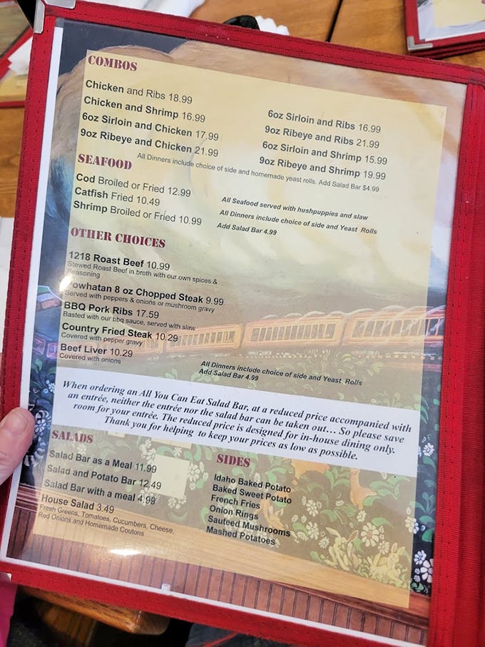The menu reads like a love letter to carnivores. No fancy food terminology here—just straightforward promises of satisfaction that won't require a dictionary.