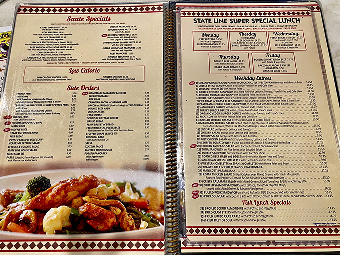 The menu at Stateline isn't just extensive – it's a novel with a happier ending than most bestsellers you've read lately.