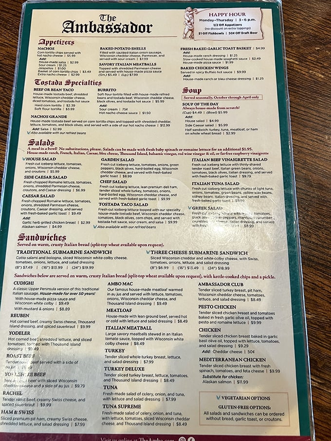 A menu that doesn't need fancy fonts or pretentious descriptions—just honest food that's been satisfying Yoopers and visitors alike for generations.