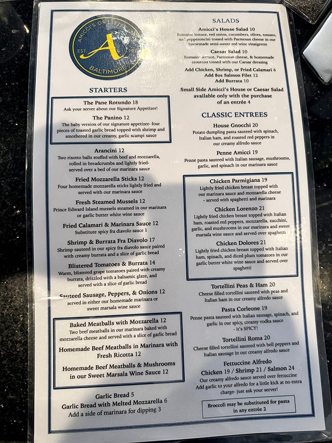 The menu reads like a love letter to Italian-American cuisine—each dish a potential new obsession waiting to happen.