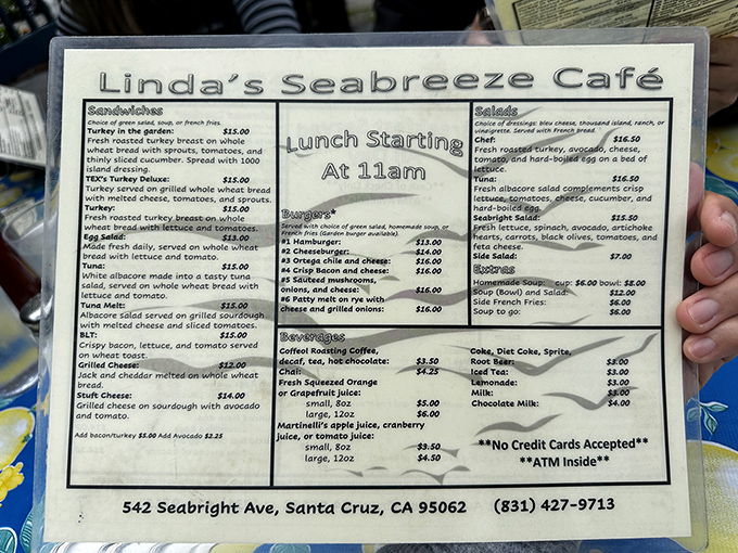 A menu that hasn't surrendered to QR code tyranny—real laminated pages with actual food descriptions you can hold in your hands!